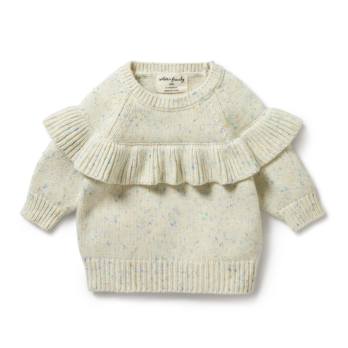 Wilson + Frenchy Knitted Ruffle Sweater in Dew Fleck – Francis Henri