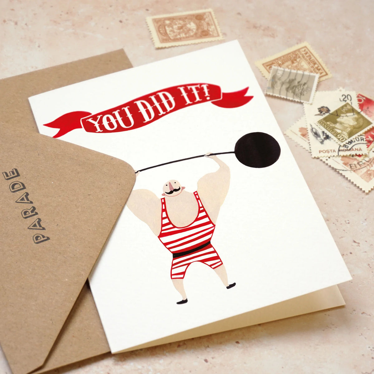 Paper Parade Strongman Congratulations Card – Francis Henri